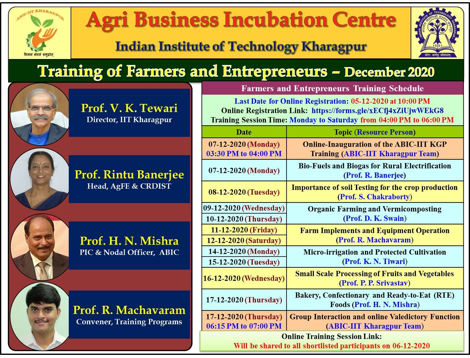 IIT Kharagpur Invites Applications for Online Training Program on Agri ...