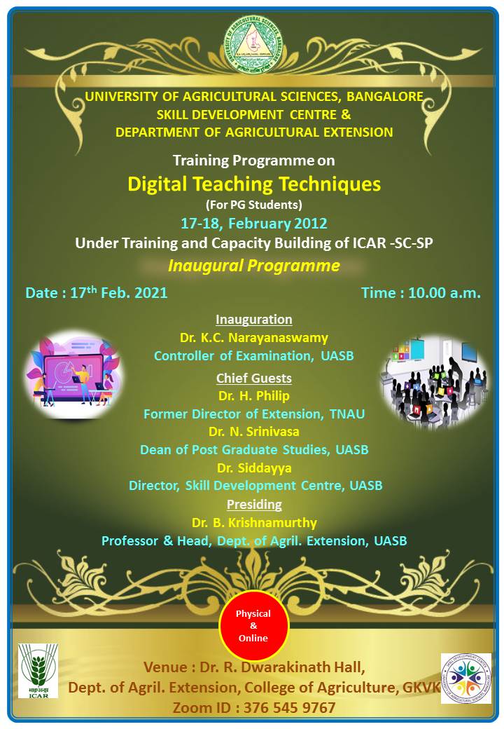 invite – DEPARTMENT OF AGRICULTURAL EXTENSION, COLLEGE OF AGRICULTURE ...